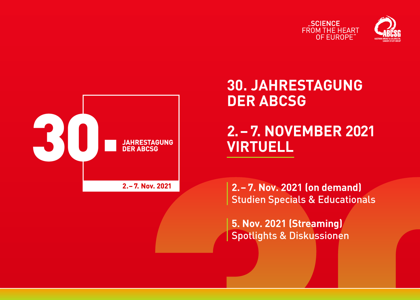 Die 30. Jahrestagung der ABCSG - ein gelungenes virtuelles Jubiläum ...
