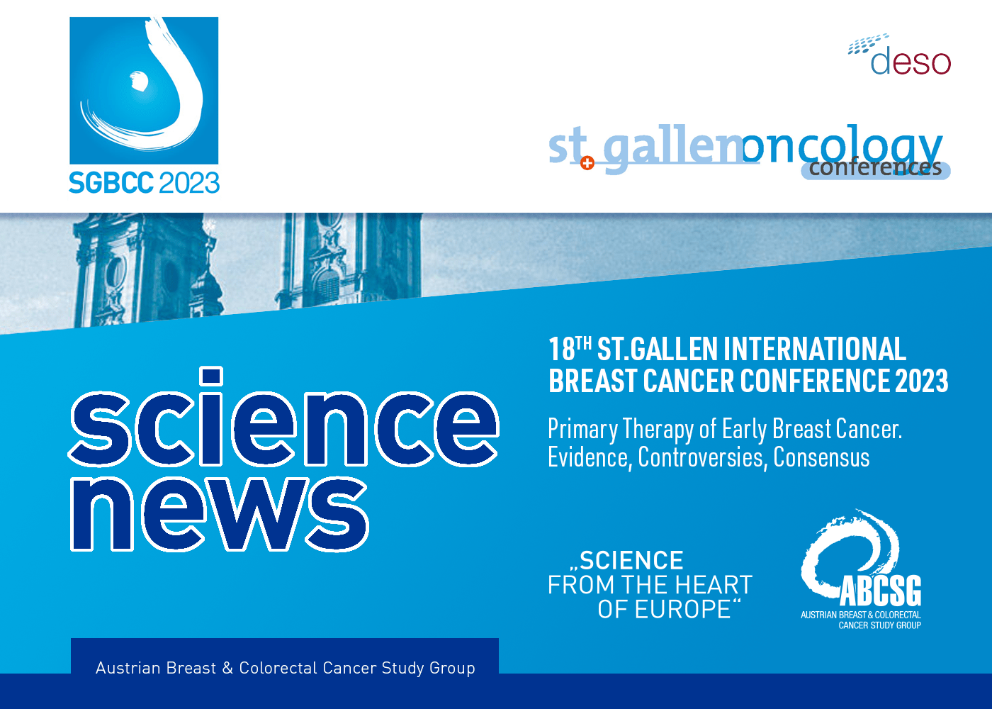 Ankündigung „Science News“ von der „18th St.Gallen International Breast Cancer Conference 2023 ...